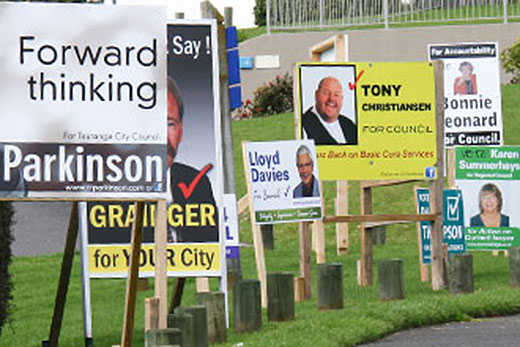 SunLive - Election signs rules change - The Bay's News First