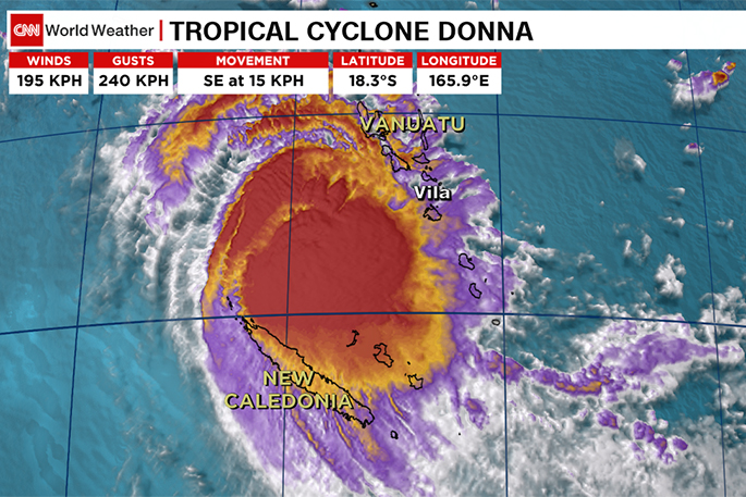 SunLive - Cyclone Donna now tracking east - The Bay's News First