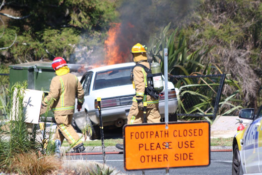 SunLive - Car blaze after transformer crash - The Bay's News First