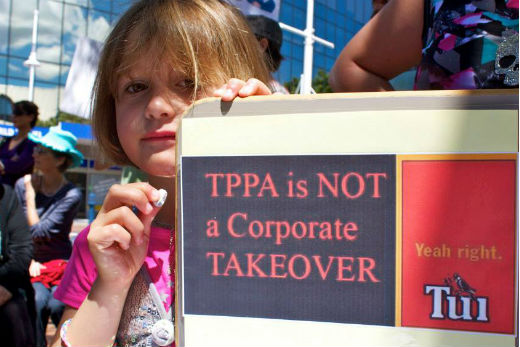 SunLive - Locals show disgust at TPPA signing - The Bay's News First